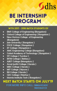 BE internship in bangalore | B-Tech internship in bangalore | Final year internship